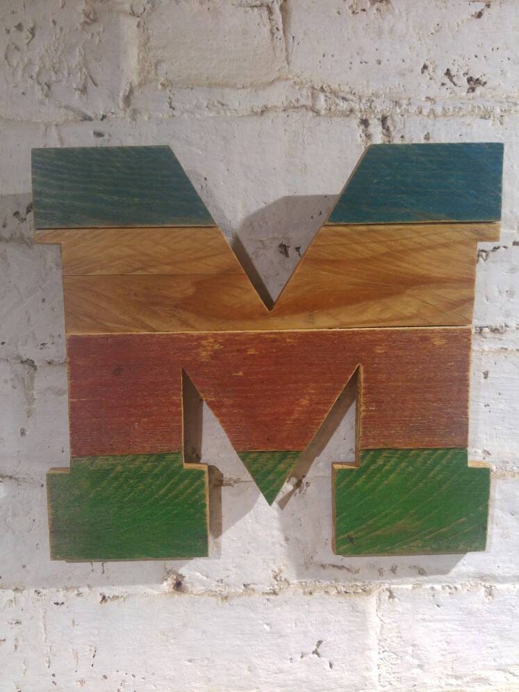 Large Wooden Letters Made From Reclaimed Coloured Pallet Wood. | Etsy UK