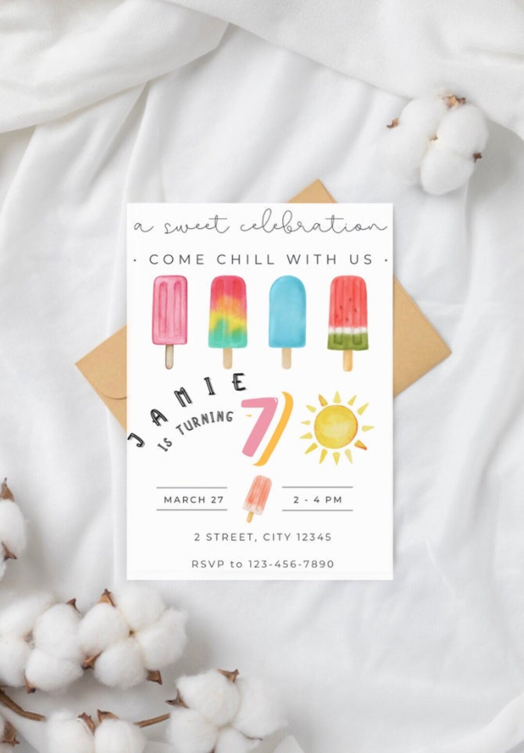 Come Chill With Us Birthday Party Invite: EDITABLE! Digital/e-vite ...