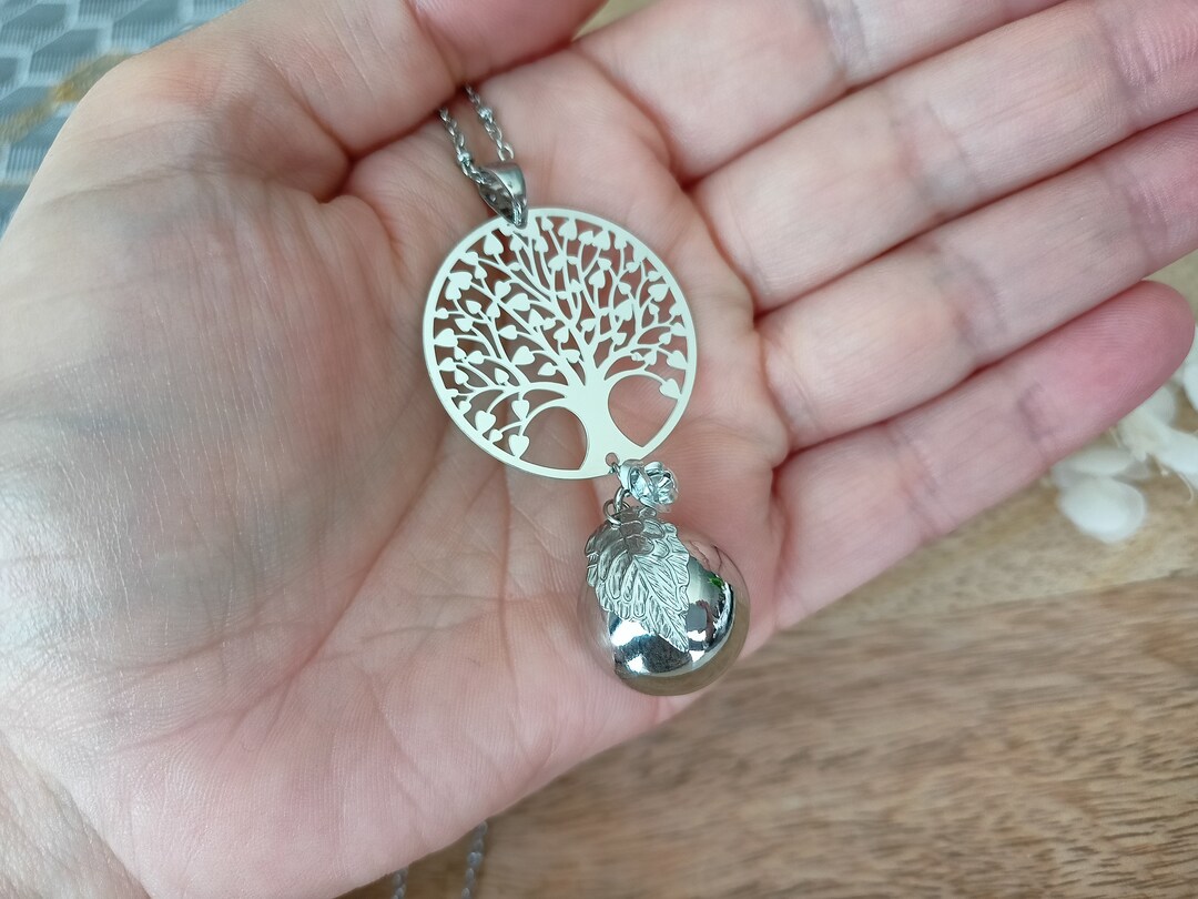 Bola Tree of Life Steel Stainless Steel Silver Future Mom Gift Pregnant ...