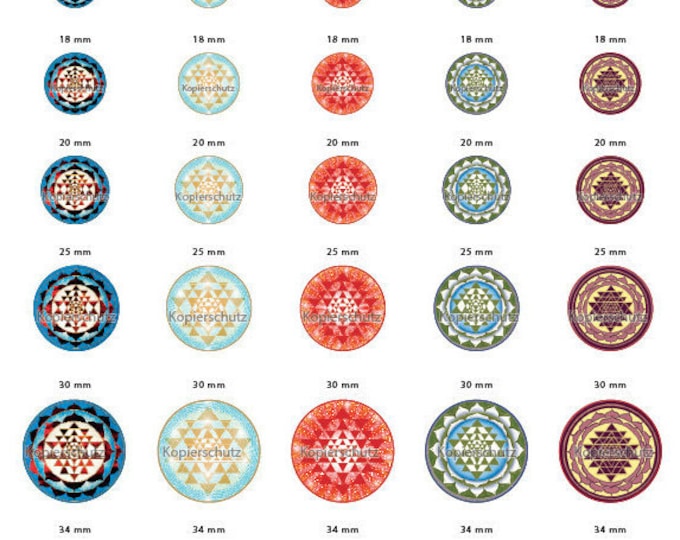 Cabochon Templates SRI YANTRA in All Sizes - Etsy