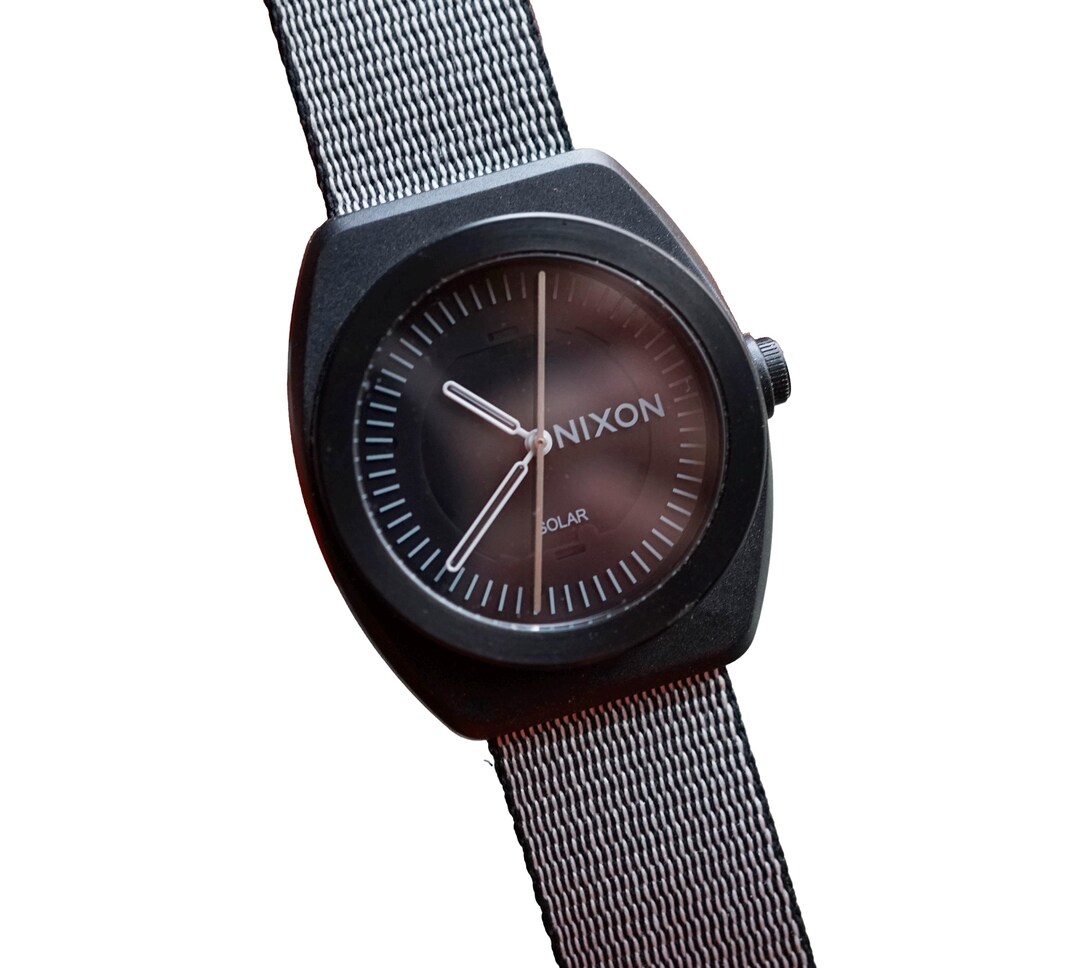 Nixon SOLAR Watch – Black, Mineral Glass, Water Resistant to 100 Meters ...