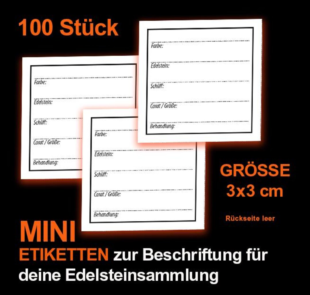 Gemstone Labels (100 Pieces) - Cataloging for Gemstone Collector Cards ...