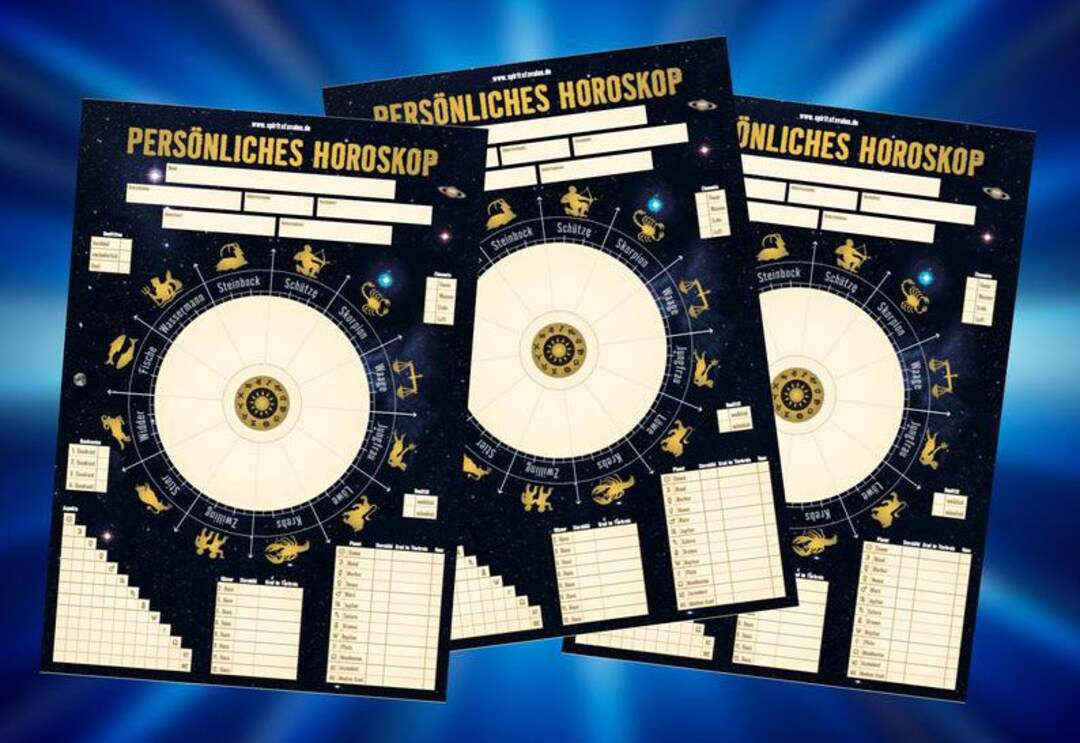 25 Sheets A4 Birth Horoscope Forms for Astrology Interpretation ...