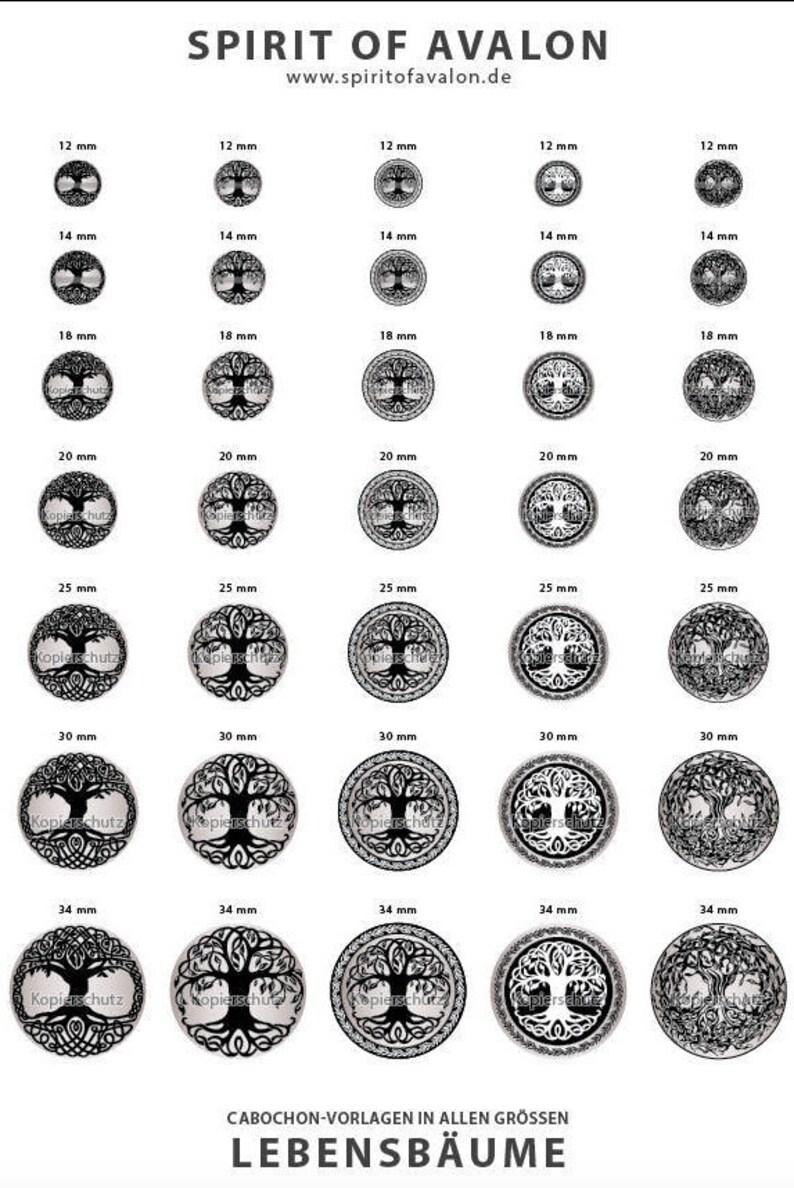 Tree of Life Cabochon Templates, Tree of Life in All Sizes - Etsy