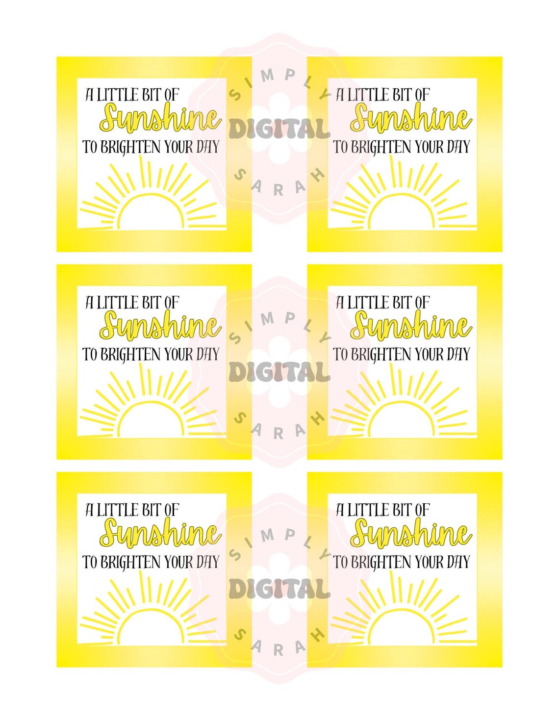 Sunshine to Brighten Your Day | Printable Tag | Sunshine Gift ...