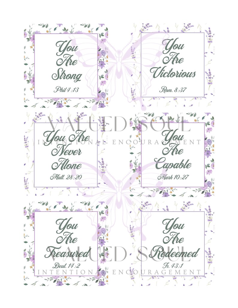 Scripture Cards Teen Verse Cards Printable Tag Scripture Bible Verse ...