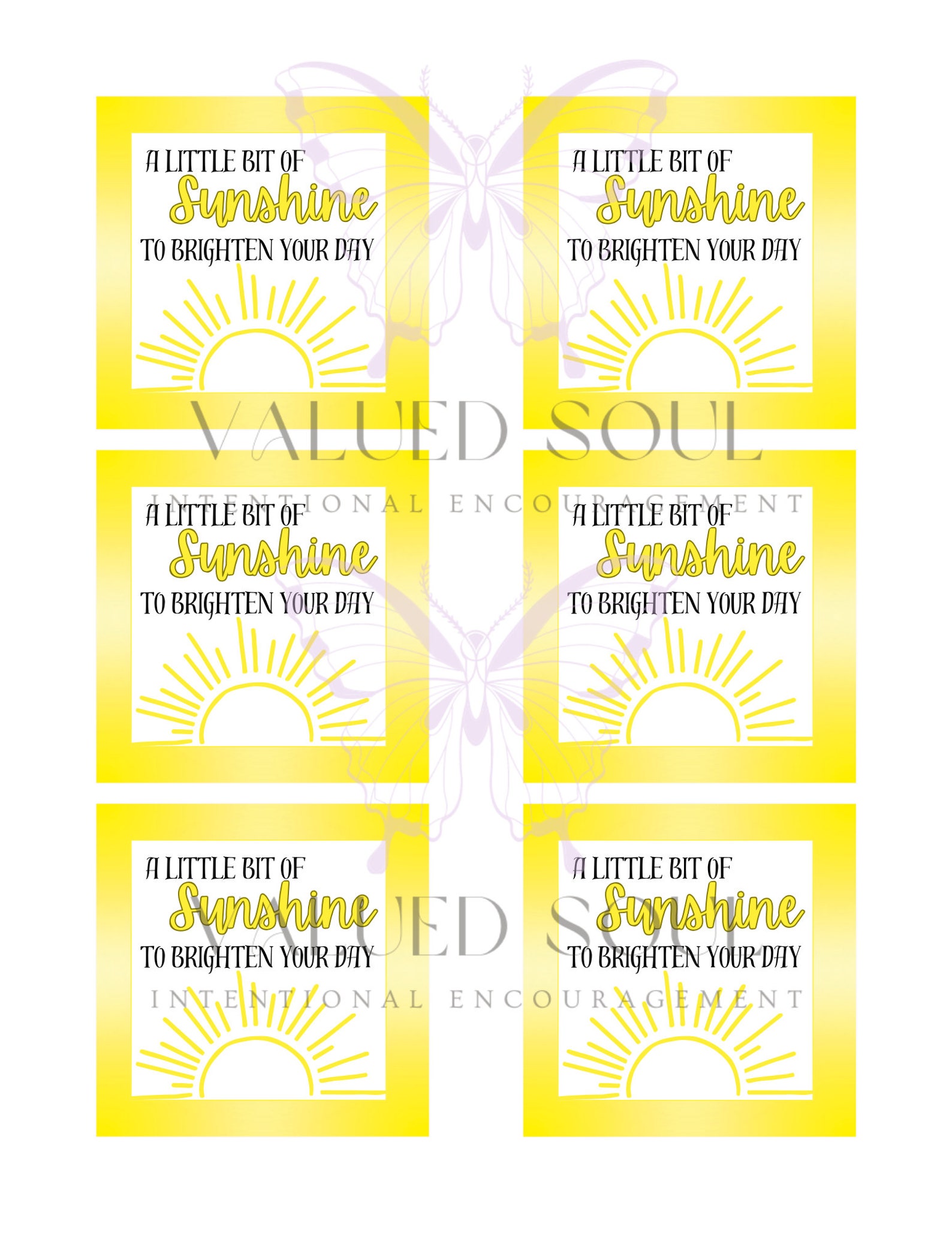 Sunshine to Brighten Your Day | Printable Tag | Sunshine Gift ...