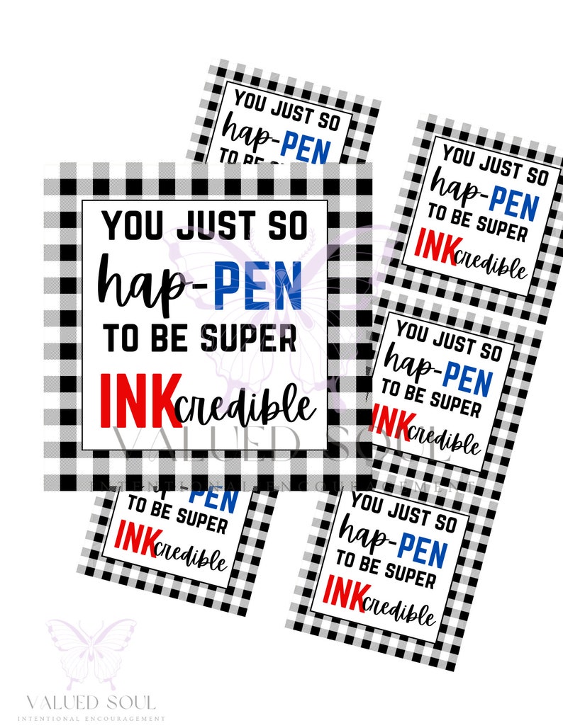 Staff Gift Tag | Pen Gift Tag Printable | Staff Appreciation ...