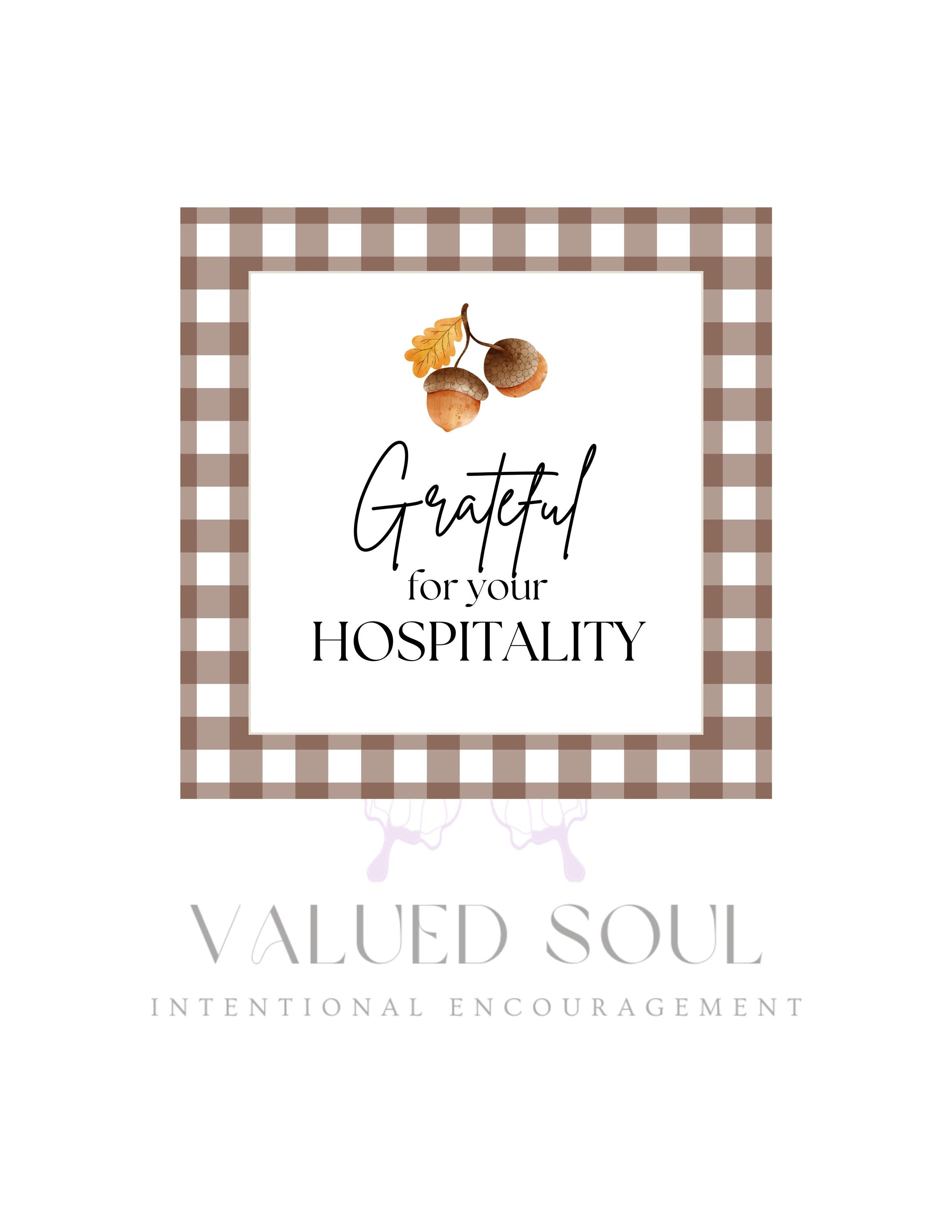 Printable Hostess Gift Tag | Hostess Gift Tag L Thankful Tags | Host ...
