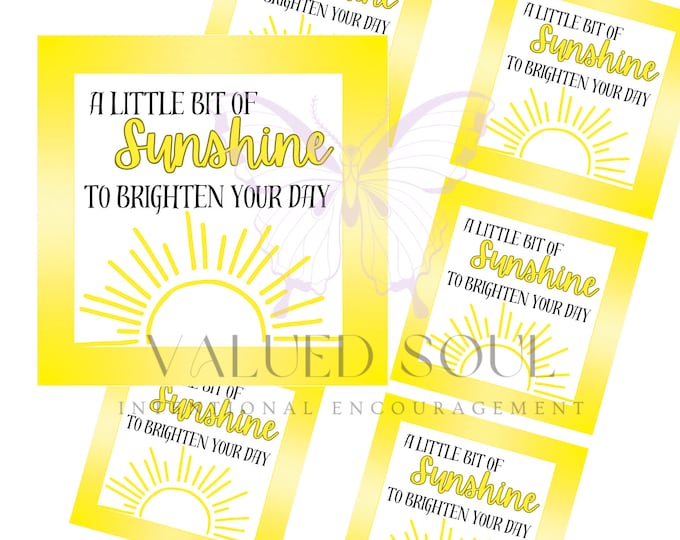 Sunshine to Brighten Your Day | Printable Tag | Sunshine Gift ...