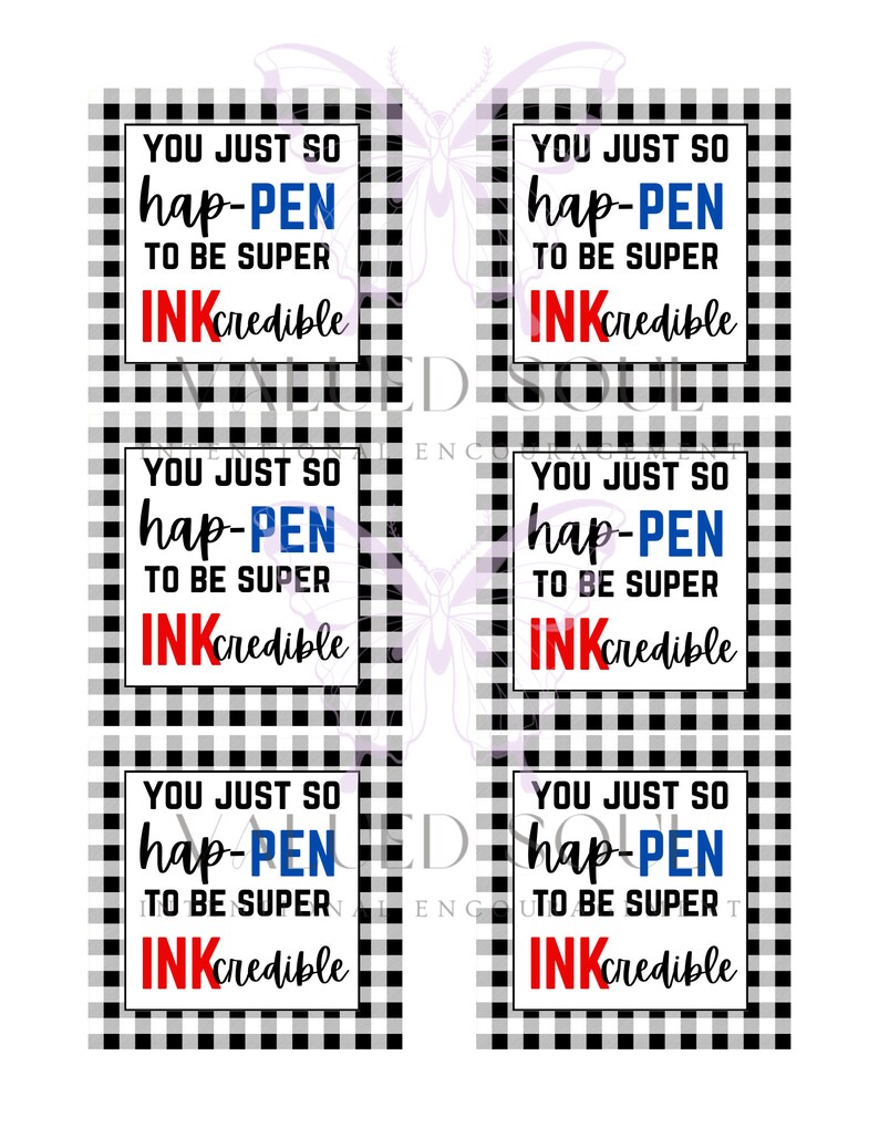 Staff Gift Tag | Pen Gift Tag Printable | Staff Appreciation ...