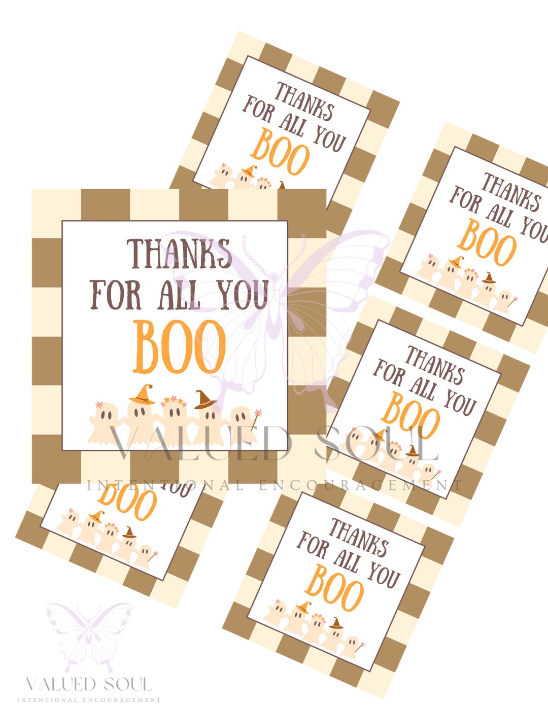 Thanks for All You Boo Gift Tag Thank You Gift Tag Cute Ghost Tag ...