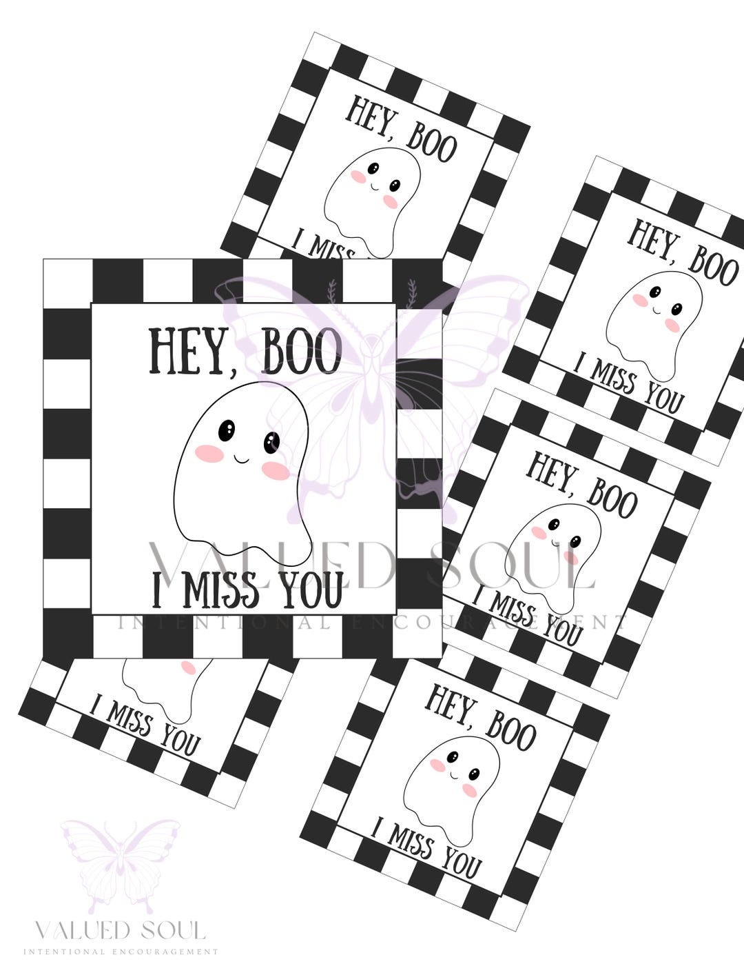 Boo Gift Tag Boo Basket Boo Miss You Cute Ghost Tag Cute Halloween Tag ...