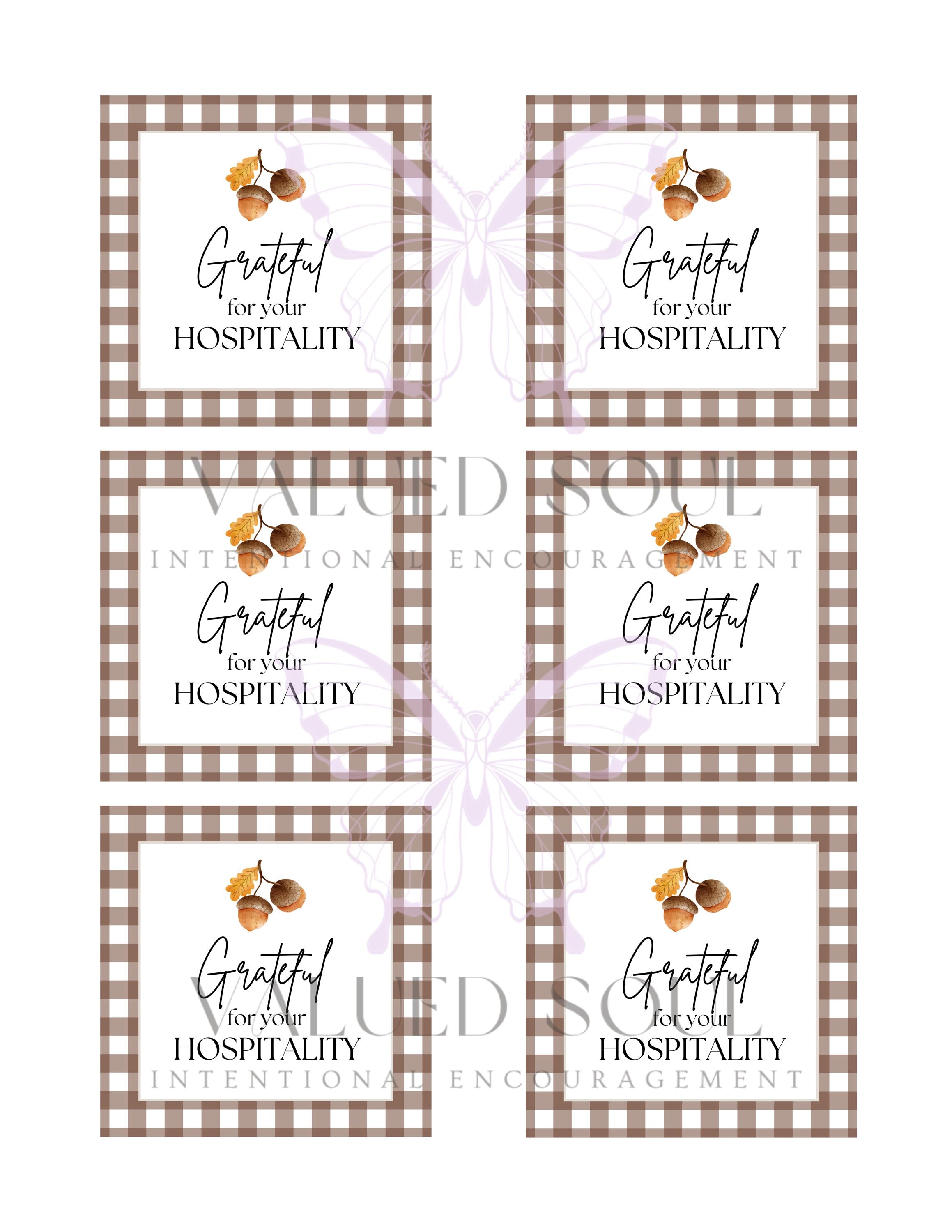 Printable Hostess Gift Tag | Hostess Gift Tag L Thankful Tags | Host ...