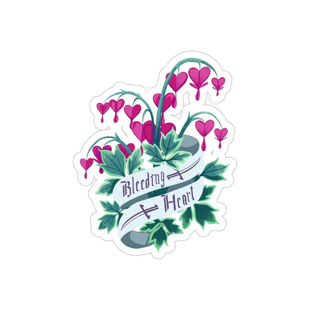 Bleeding Heart - Transparent Water Resistant Sticker - Etsy