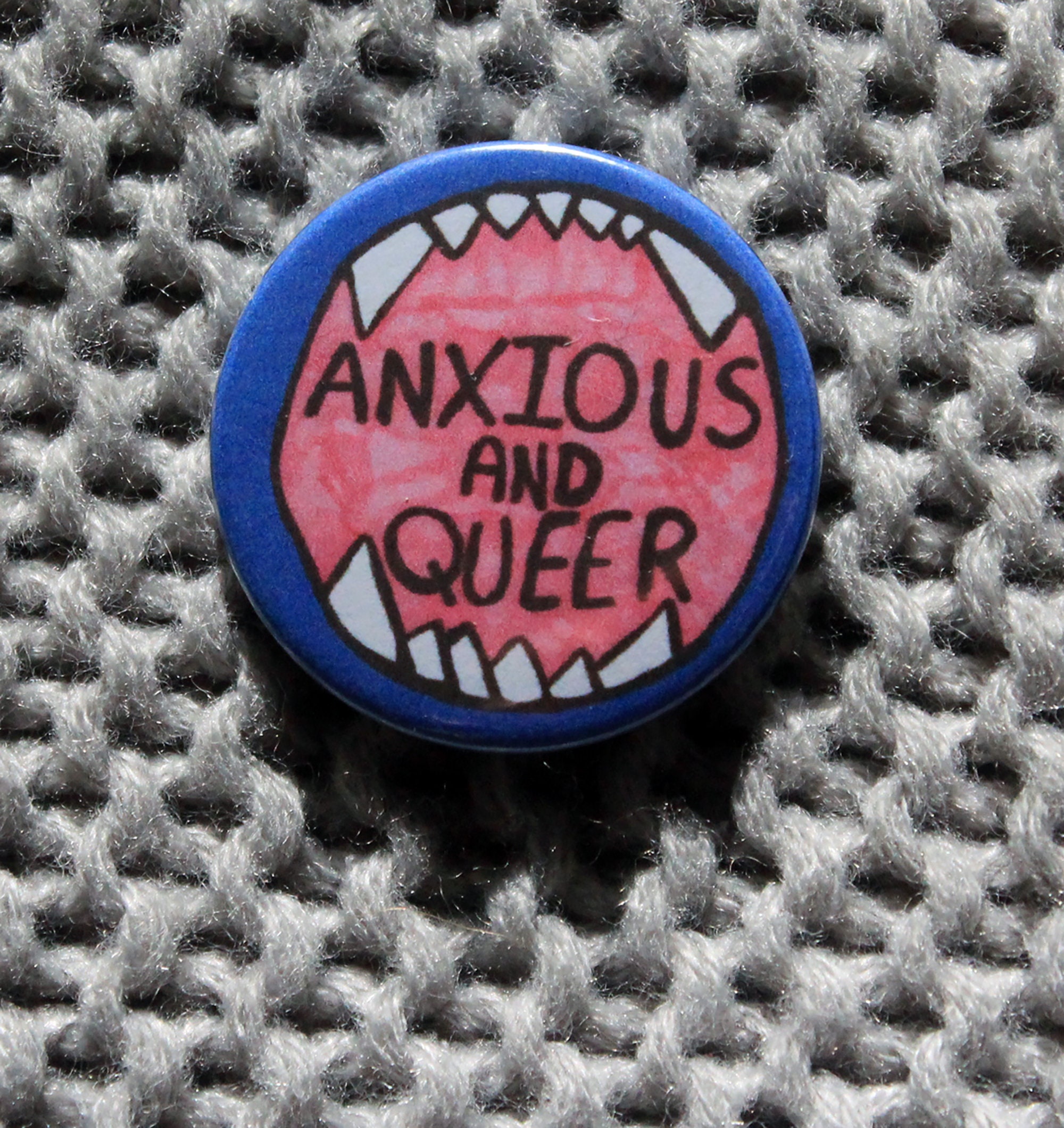 Anxious and Queer Pin Badge Button design 2 - Etsy
