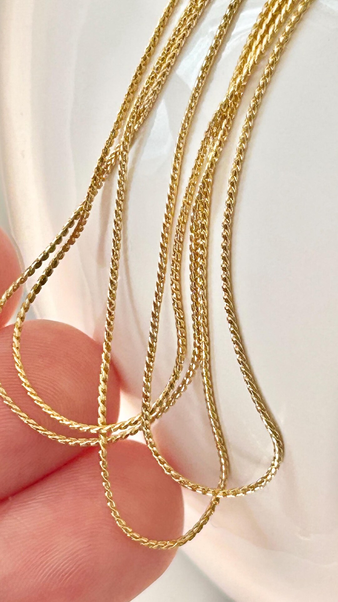 Serpentine Chain 0.8mm 24 Carat Gold Plated 100% French, Piece of Chain ...
