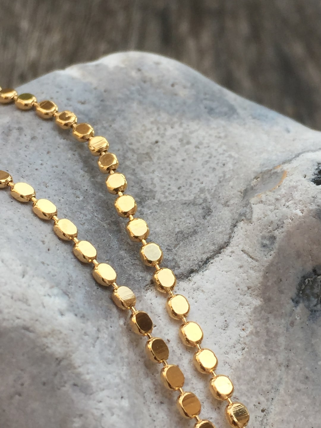 22K Pastille Chain 2mm Flat Square Link Gold Plated 100% French - Etsy
