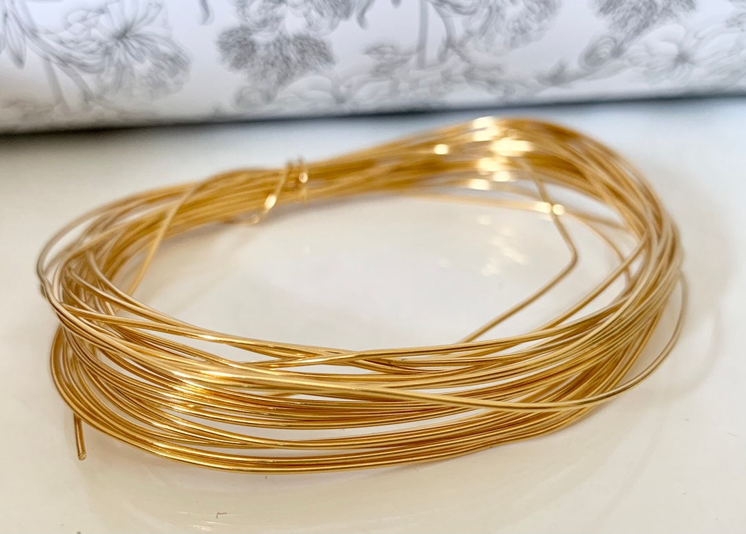 3 Micron 24 Carat Gold Plated Wire, Wire Length in 50cm Pieces, French ...
