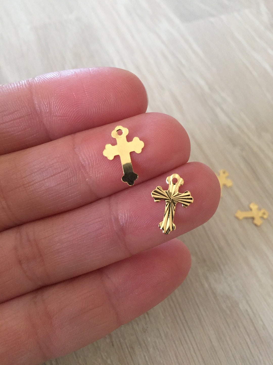 Minimalist Cross, 24K Gold Plated, 13 X 9 Mm - Etsy
