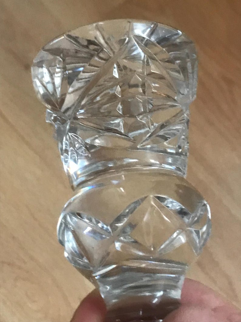 Vintage Large Heavy Cut Crystal Thistle Shaped Bottle/decanter Stopper ...