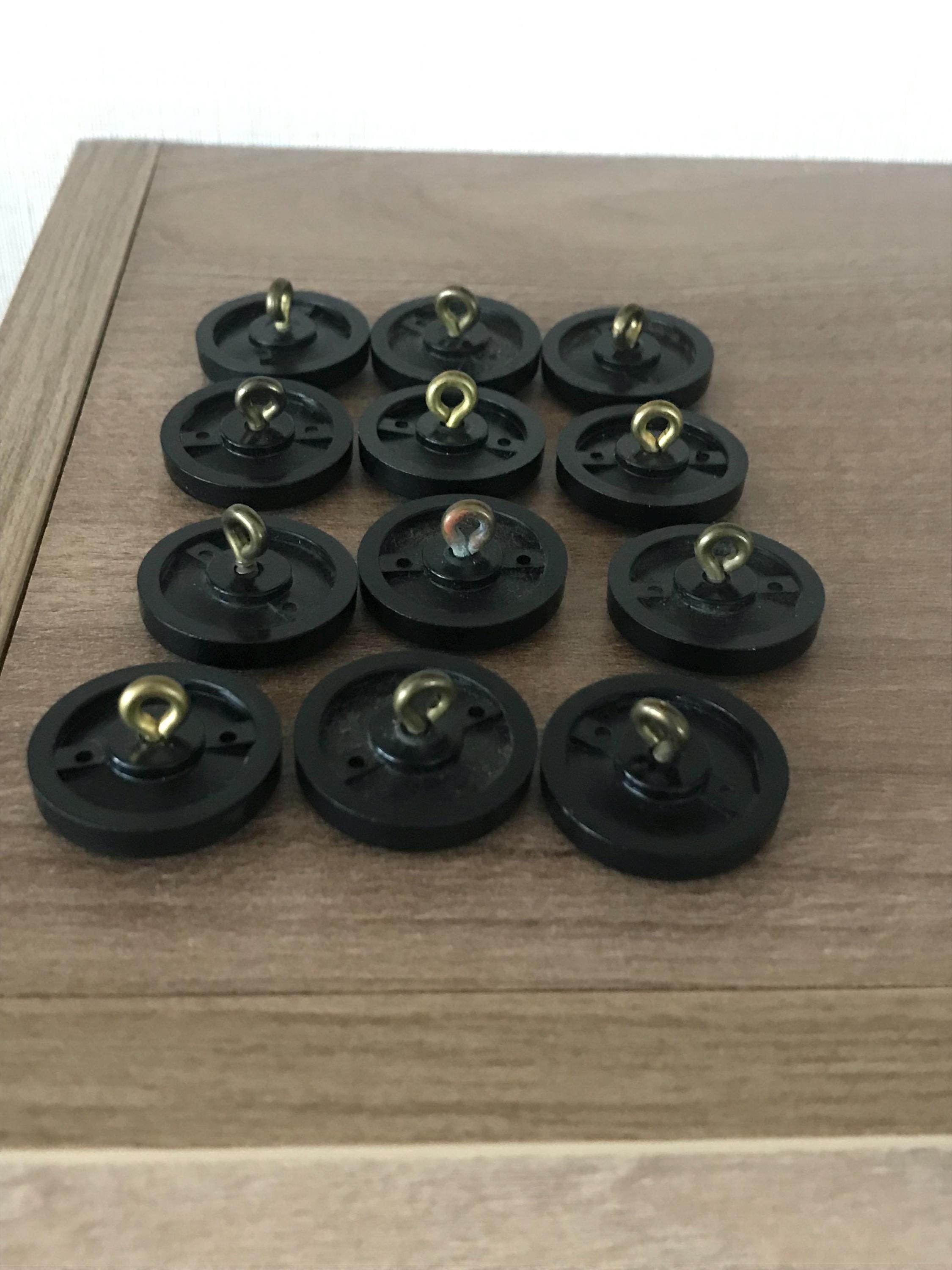 12 X Vintage Plastic/bakelite GPO Uniform Buttons With Brass Shanks ...