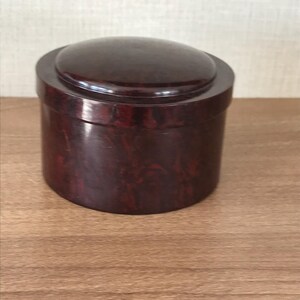 Vintage Brown Mottled Bakelite Round Trinket Box - 1930/40s - Etsy
