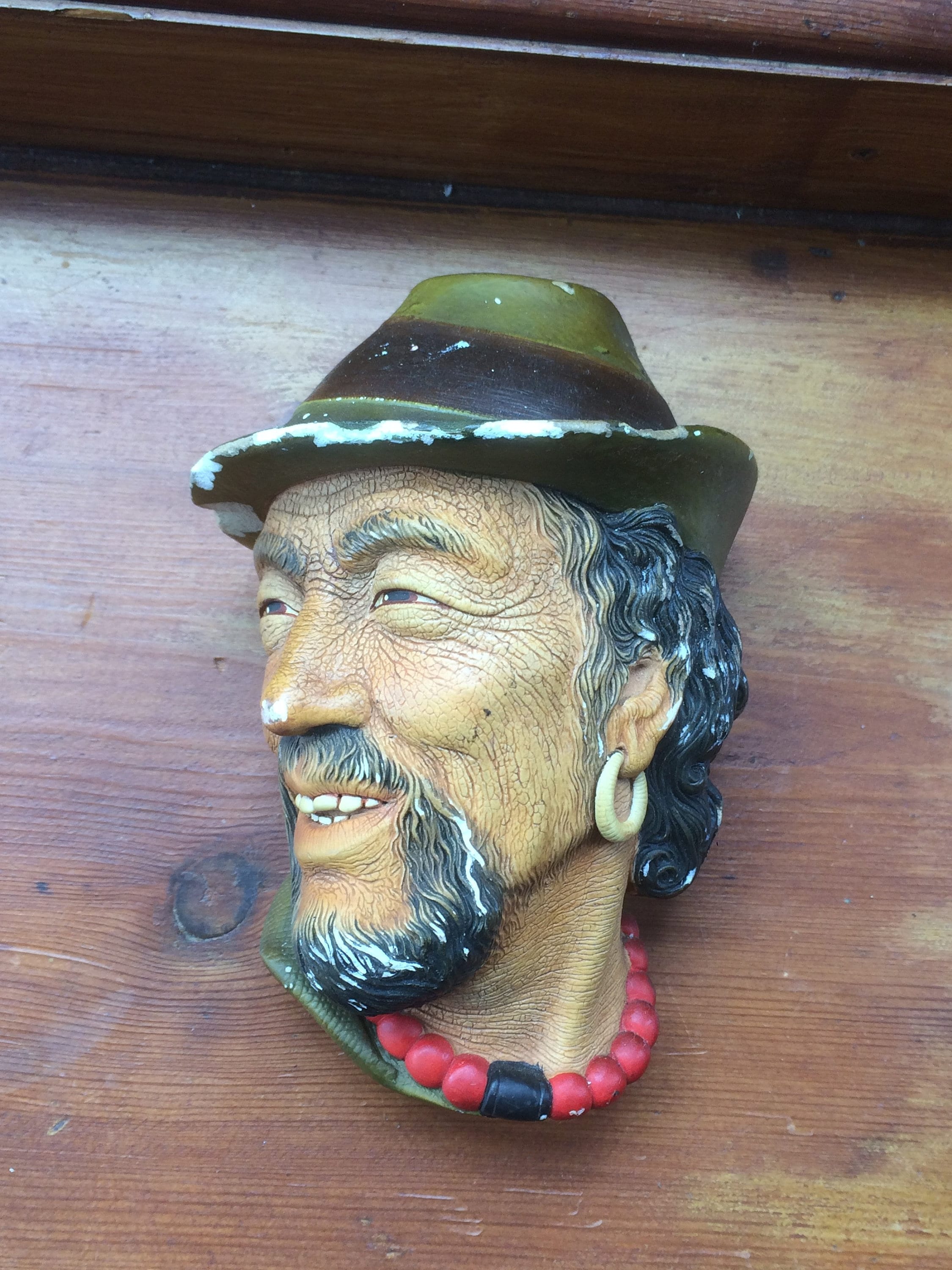 Vintage Bossons Chalkware Gypsy in a Green Hat Head Wall - Etsy UK