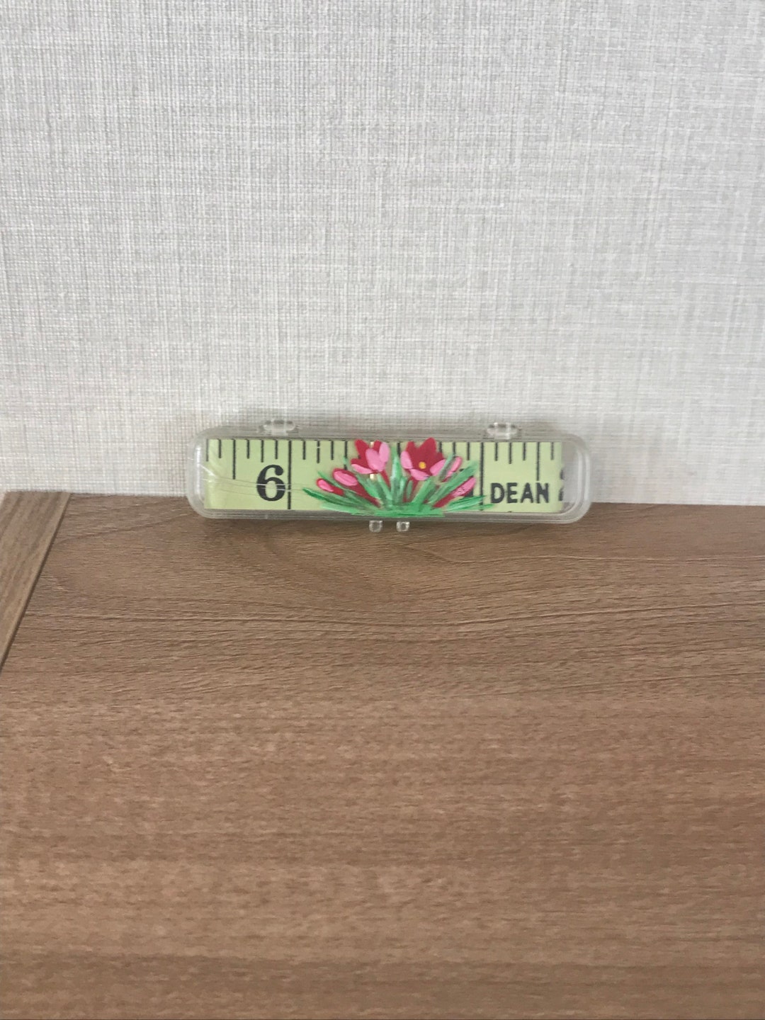 Vintage Green Fabric Dean Dressmakers Tape Measure in a Hand Painted ...