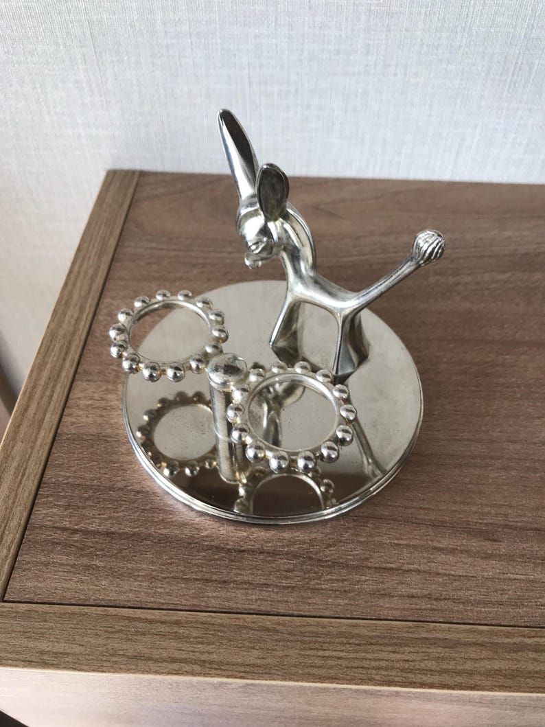 Vintage Seba Silver Plated Donkey Ring Tidy and Lipstick Holder - Made ...