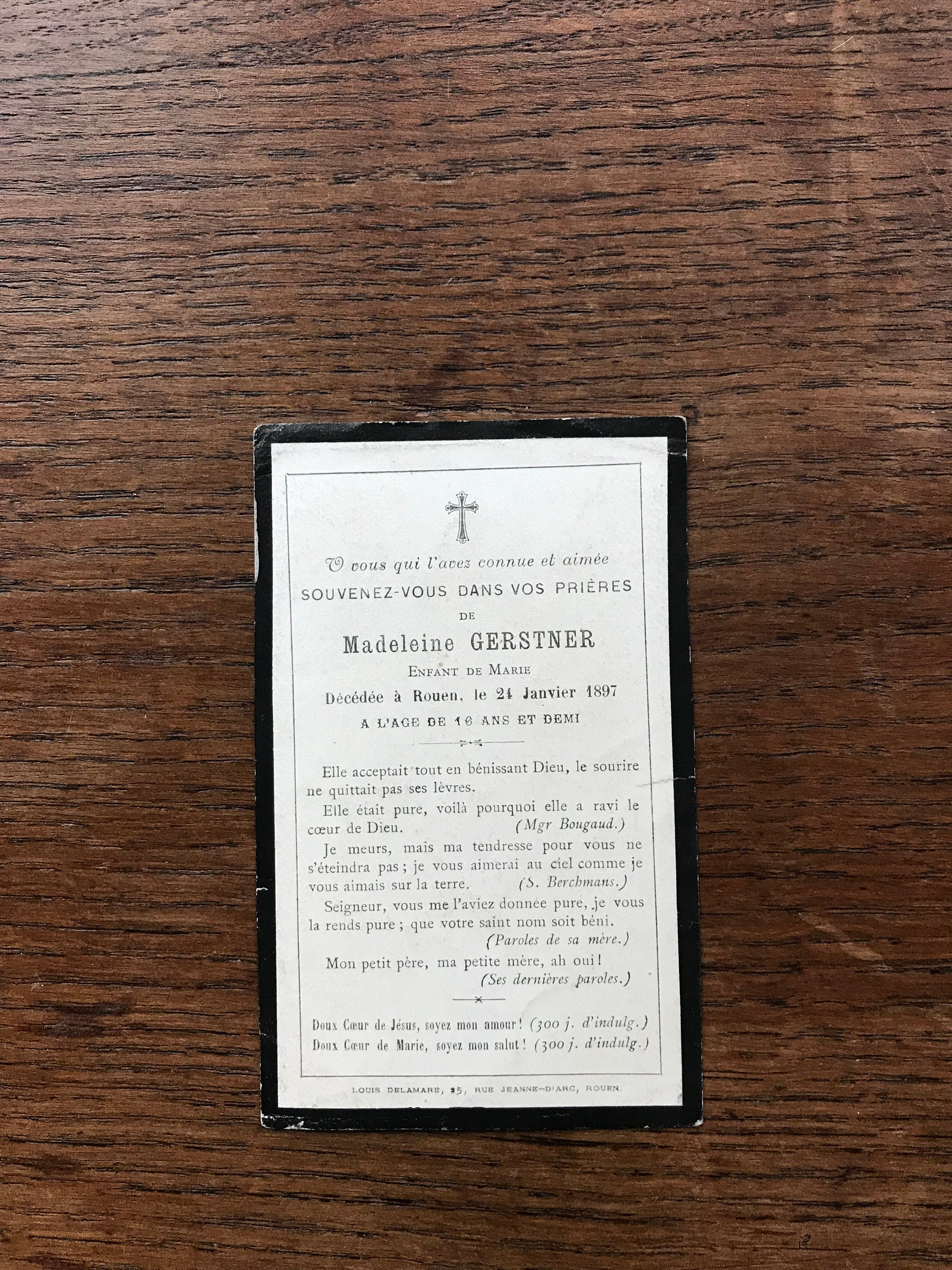 Antique French Funeral Prayer Cards for the Deceased | Etsy