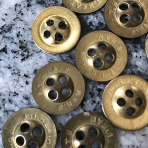 25 X Vintage Brass Work /uniform Buttons 18 Mm Diameter 1900/40s - Etsy