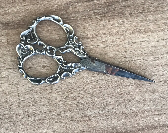 Antique Ornate Silver Hallmarked Scissors Birmingham Date Letter Y 1898 ...