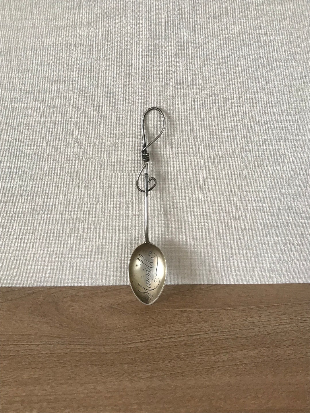 Antique Sterling Silver Whip End Spoon With Houville Engraved in Bowl ...