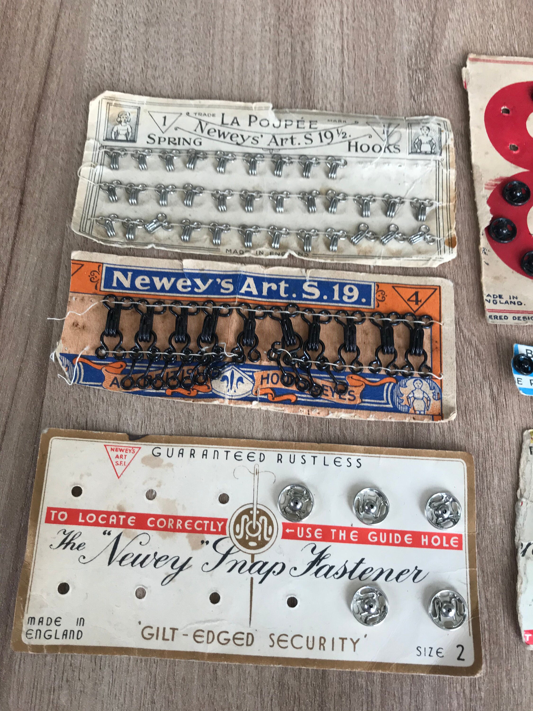 Vintage Snap Fasteners and Hooks and Eyes on Original Cards - Etsy