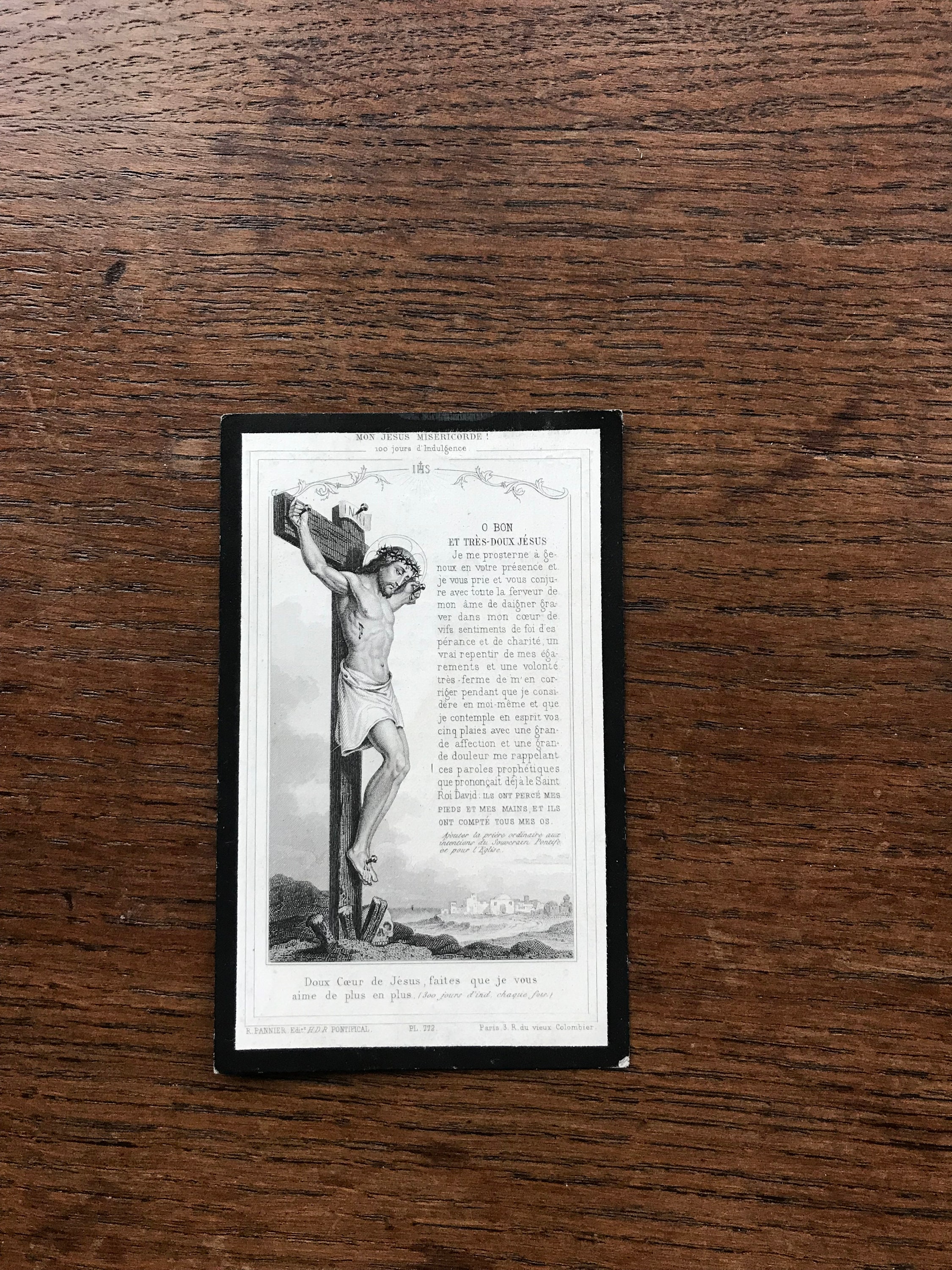 Antique French Funeral Prayer Cards for the Deceased | Etsy