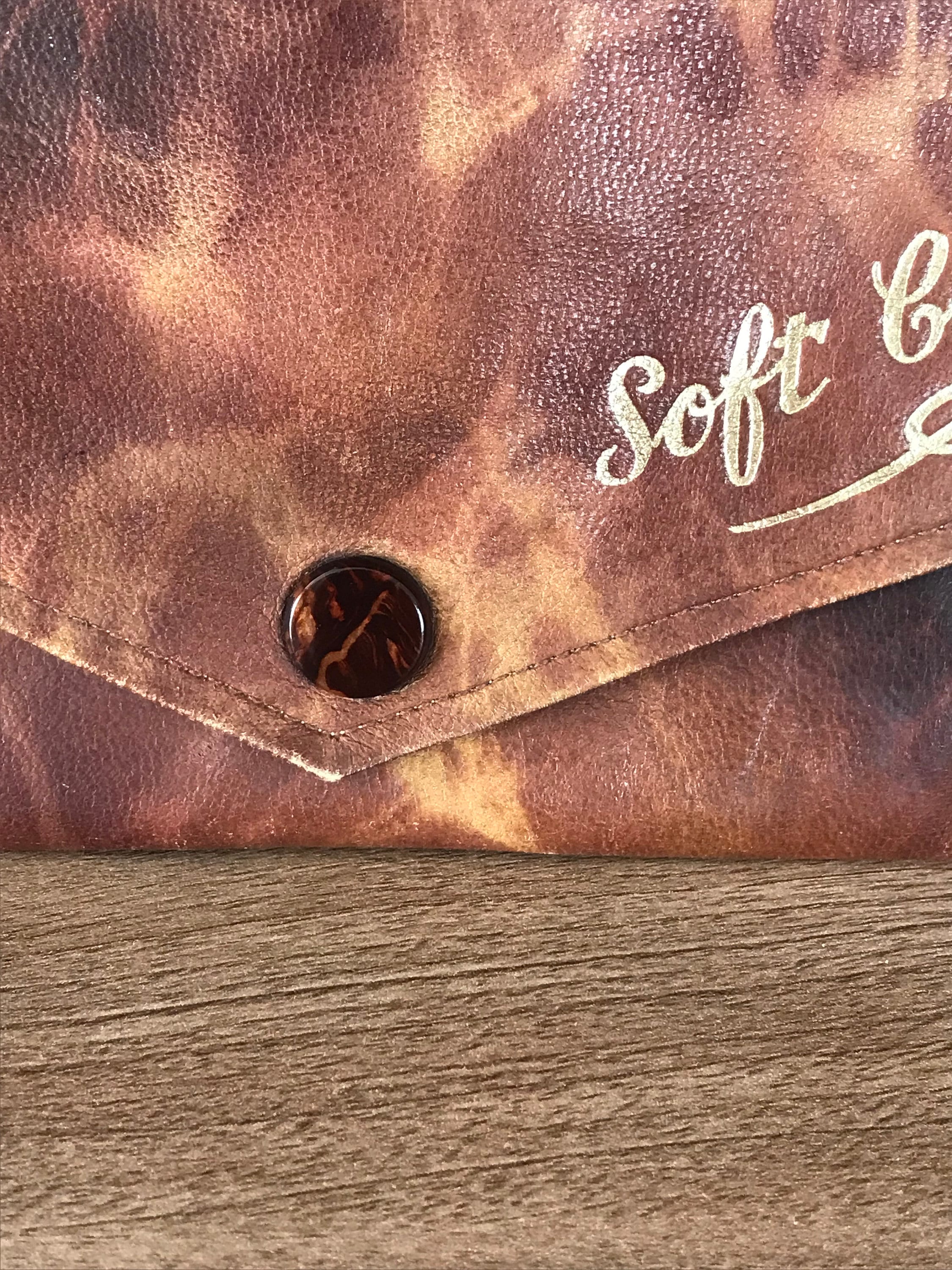 Vintage Soft Marbled Leather Gold Embossed Soft Collars and Ties Case ...