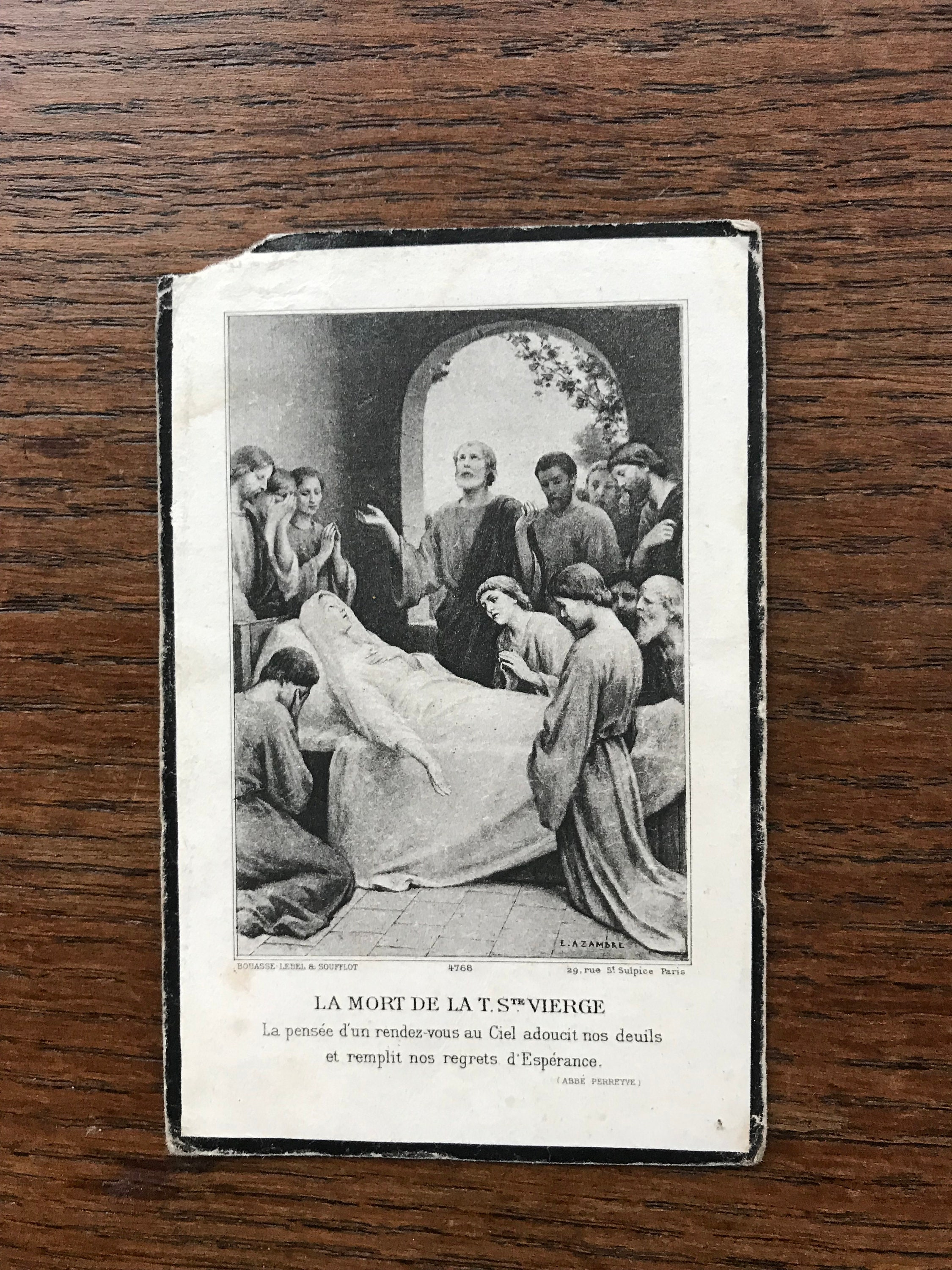 Antique French Funeral Prayer Cards for the Deceased | Etsy