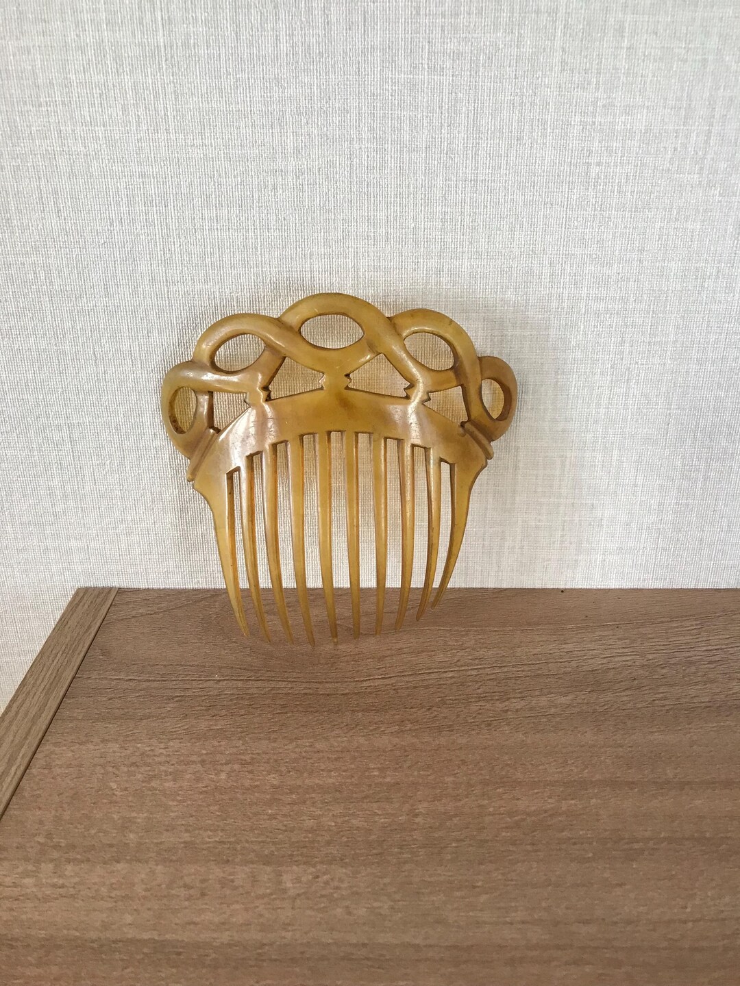 Antique Edwardian Carved Celluloid Mantilla Hair Comb - 1910s - Etsy