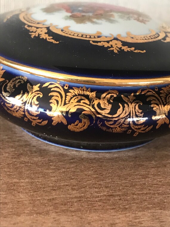 Vintage Limoges Colbalt Blue and Gold Painted Porcela… - Gem