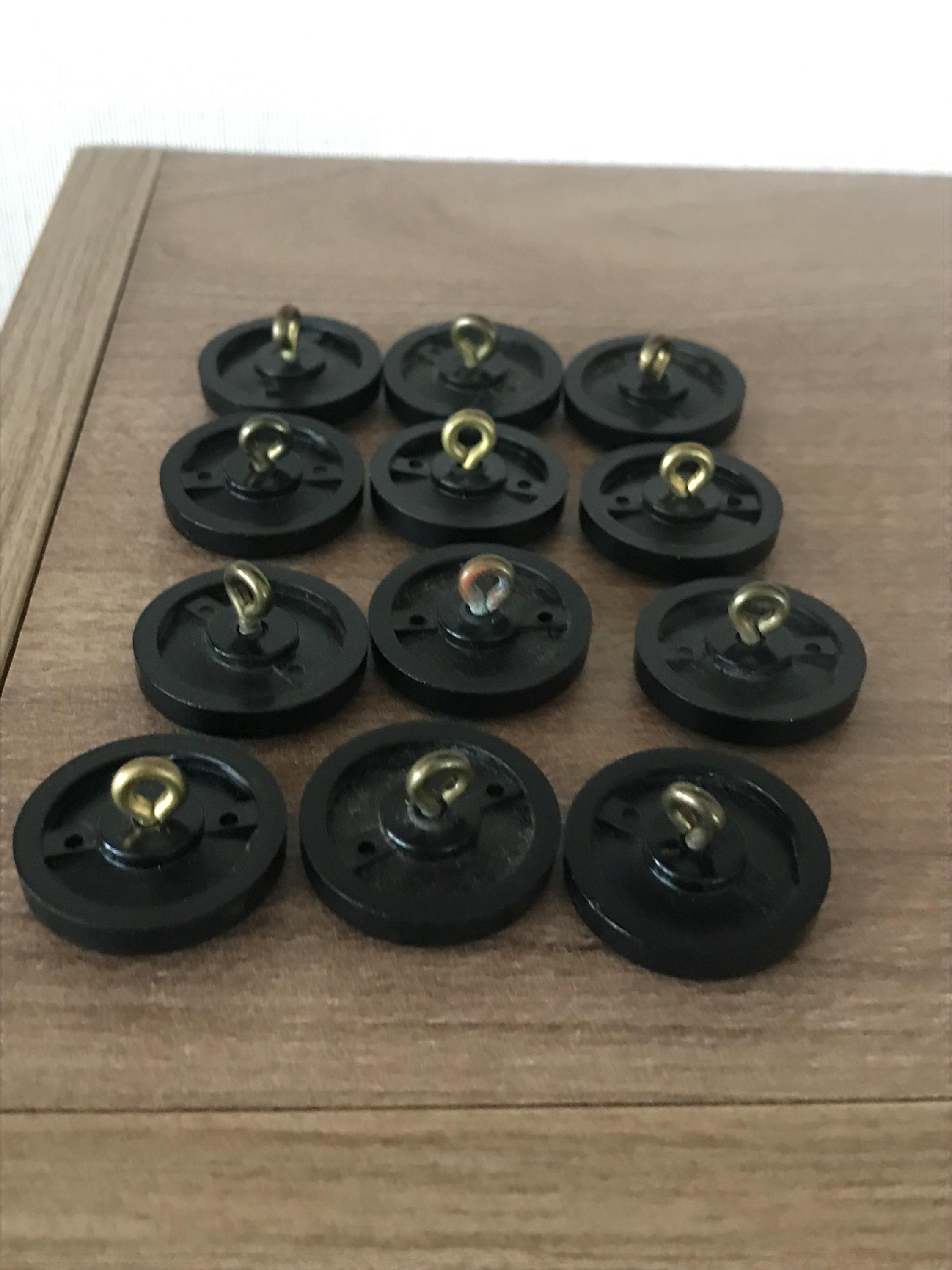 12 X Vintage Plastic/bakelite GPO Uniform Buttons With Brass Shanks ...