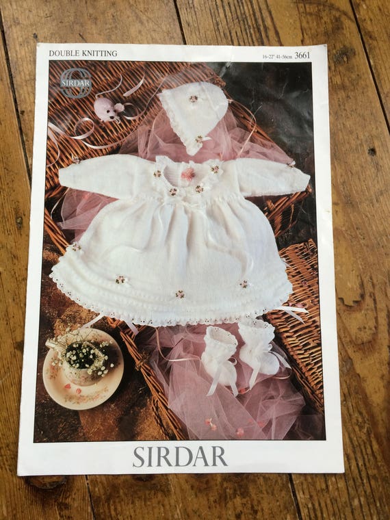 Vintage Sirdar Double Knitting Pattern 3661 Dress Bonnet | Etsy