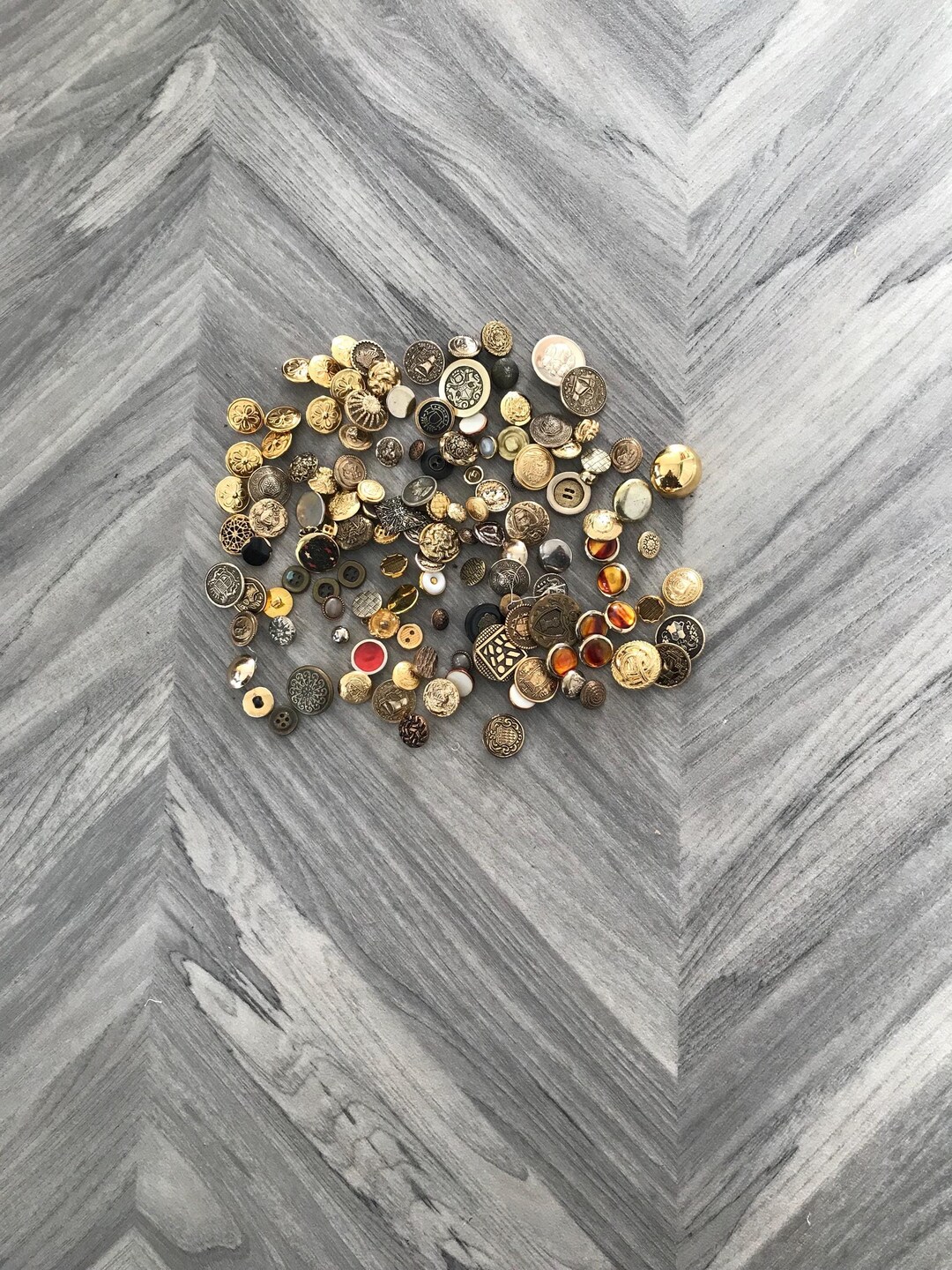 Vintage Miscellaneous Collection of Gold Tone Metallic Buttons - Etsy