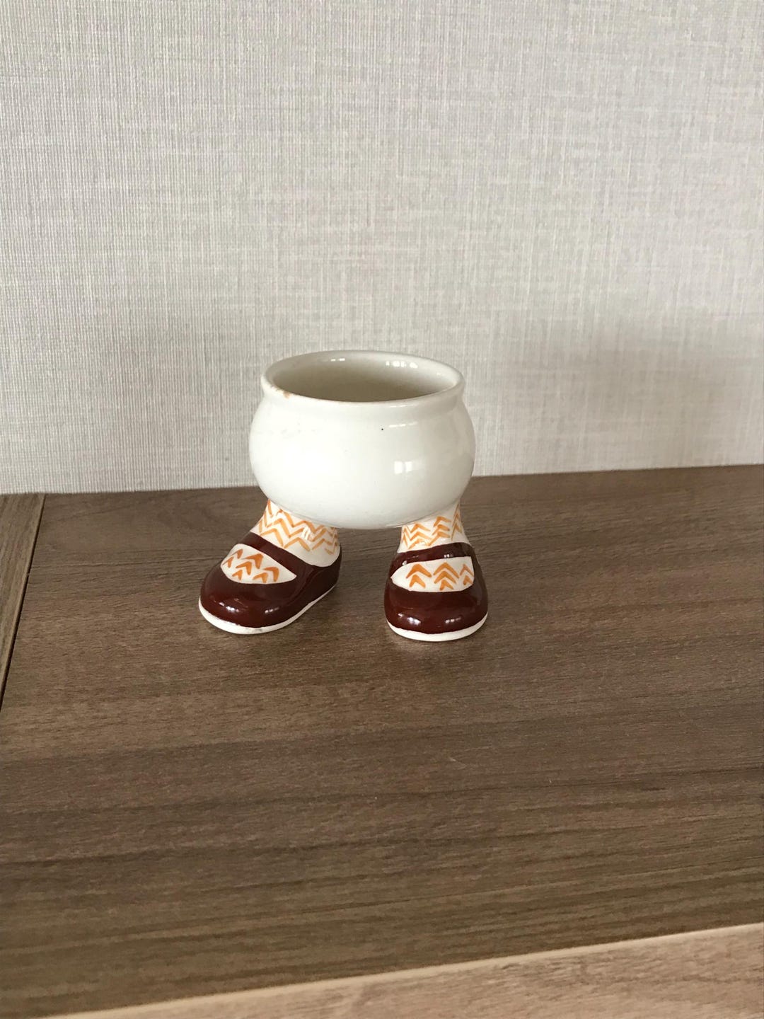 Vintage Carlton Ware Ceramic Walking Feet Egg Cup - Lustre Pottery 1973 ...