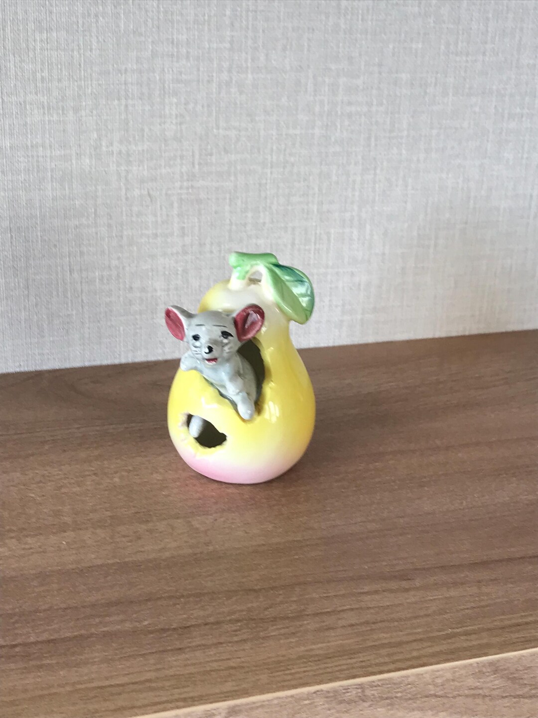 Vintage Kitsch Ceramic Mouse in a Pear Ornament - 1950s - Etsy