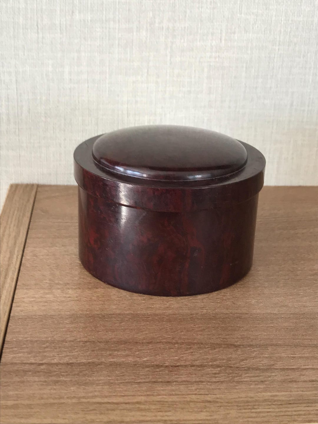 Vintage Brown Mottled Bakelite Round Trinket Box - 1930/40s - Etsy