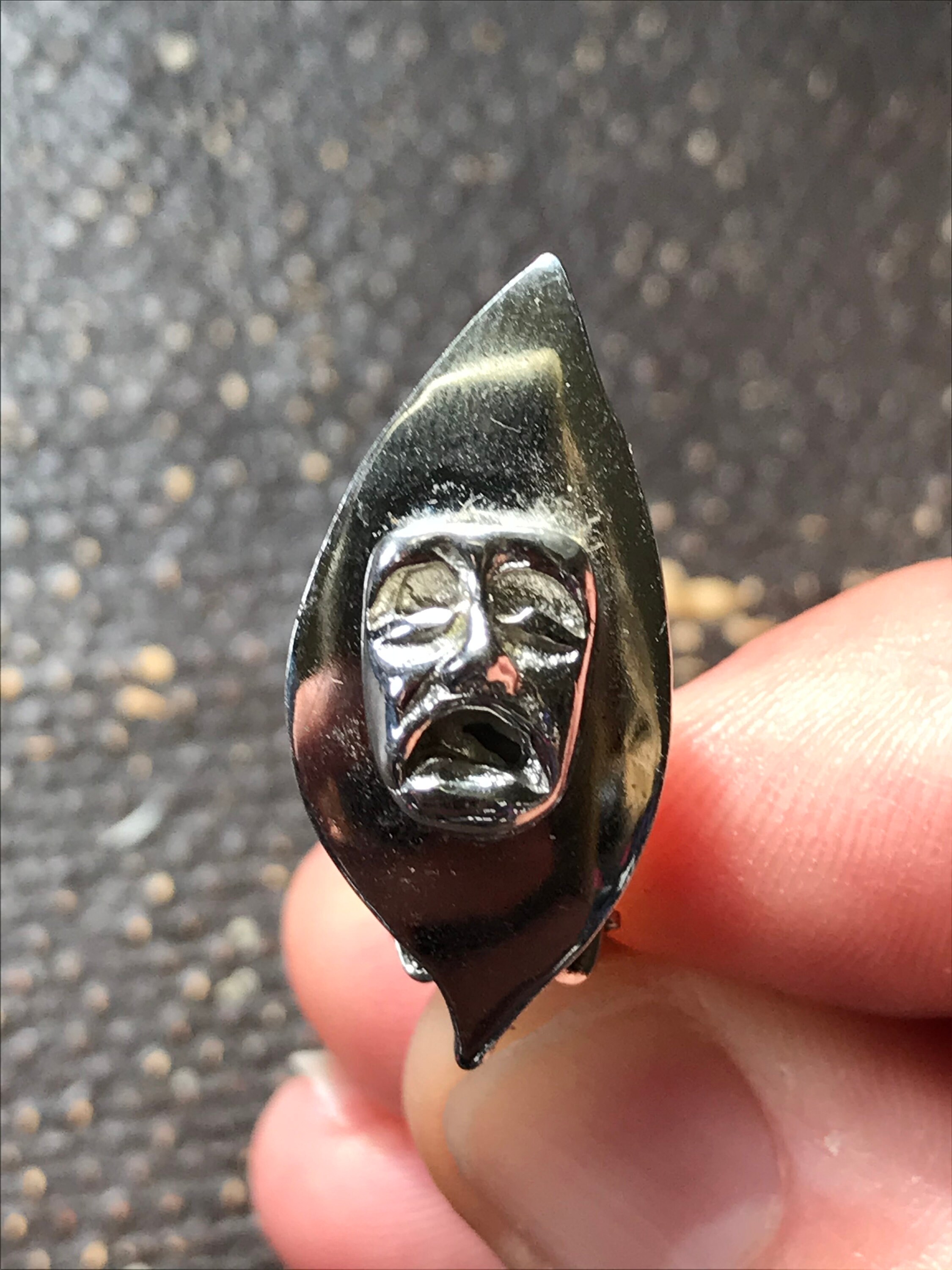 Vintage Silver Tone Metal Theatre Tragedy Mask Clip on Earrings - Etsy UK