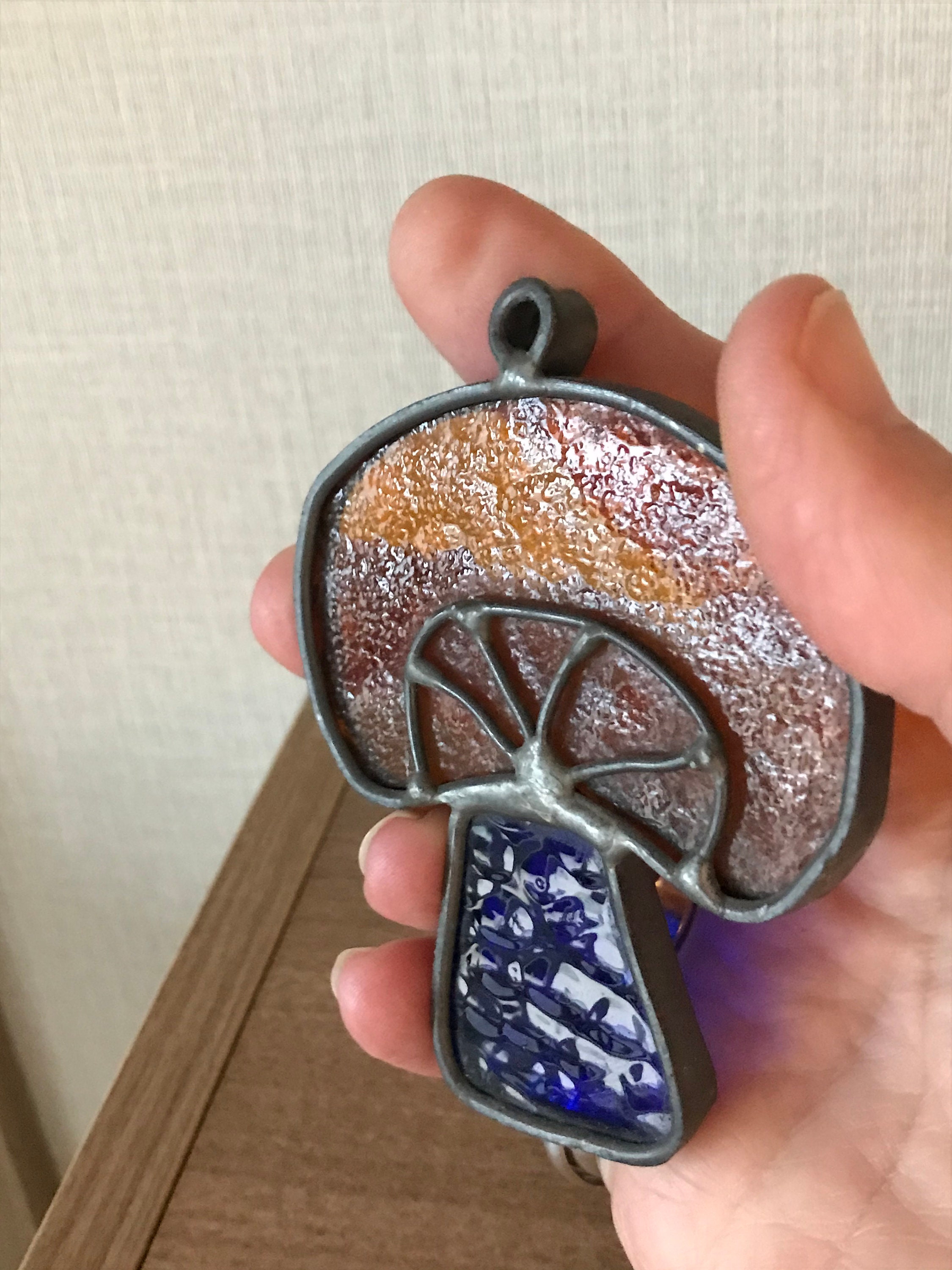 Vintage Leaded Stained glass Mushroom/Toadstool Suncatcher | Etsy