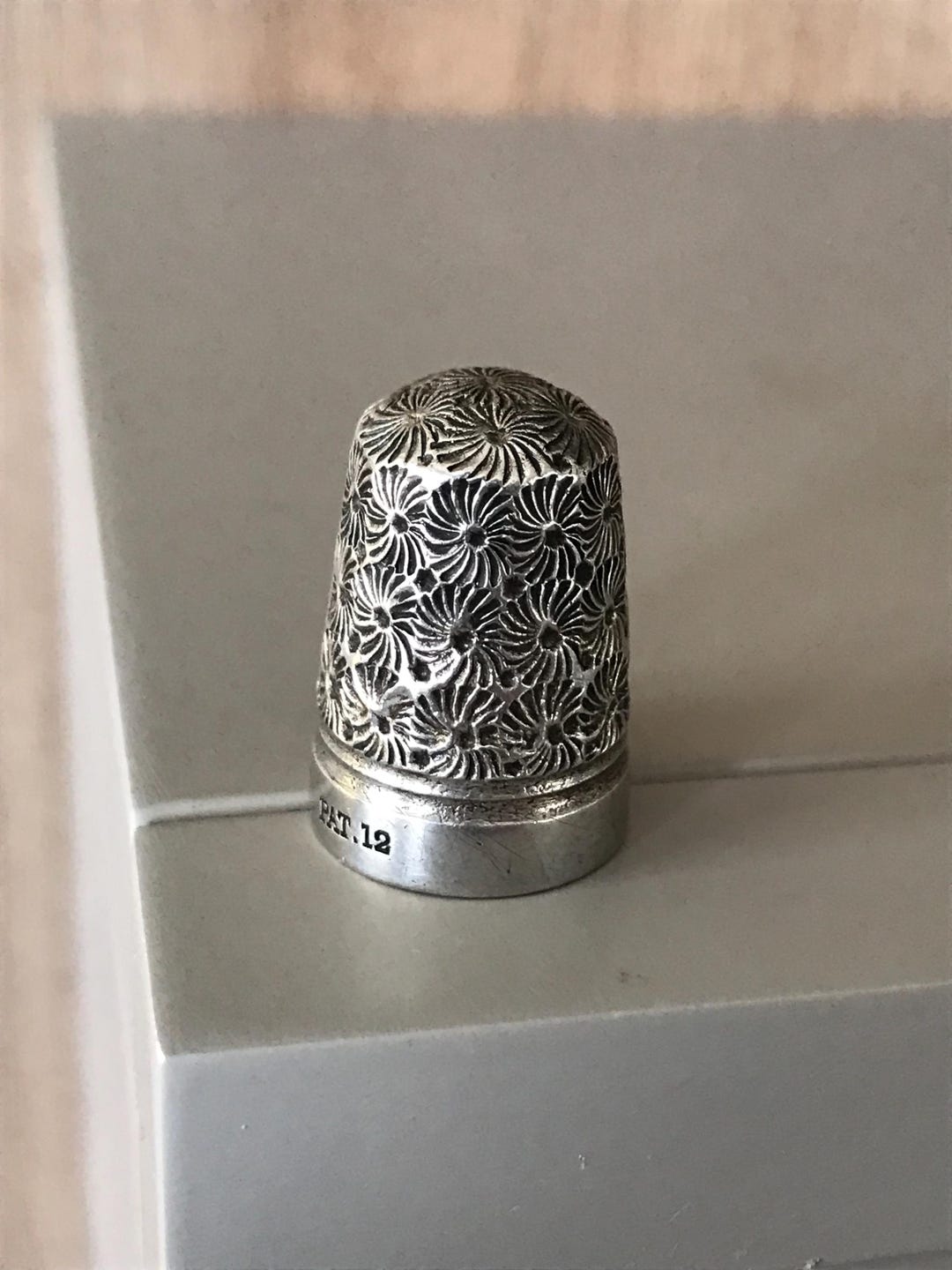 Antique Charles Horner Chester Silver Steel Lined Dorcas Thimble Pat 12 ...