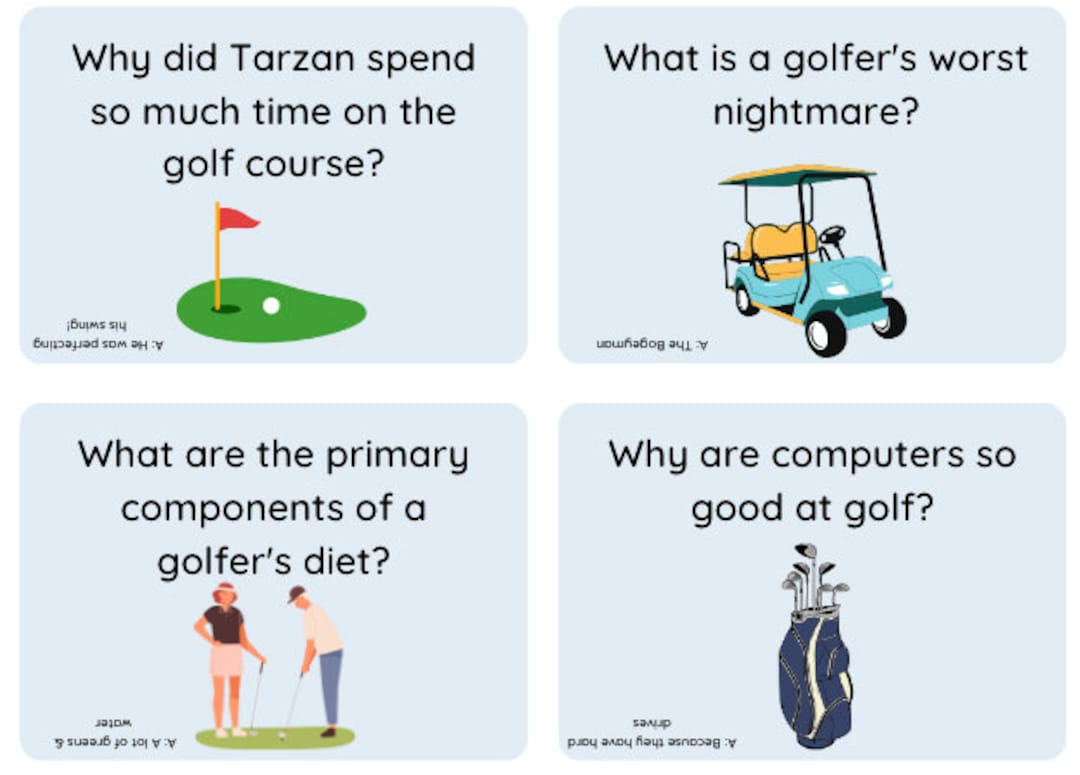 Golf Joke Cards - Set of 16 - Etsy